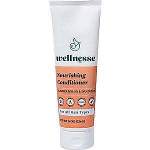 Wellnesse: Nourishing Conditioner - For All Hair Types - 8 oz - Summer Melon and Dandelion - Detangle, Moisturize & Add Volume - Cruelty-Free, Non-GMO, No Parabens, Sulfates, Silicone