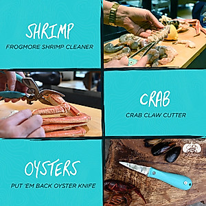 Toadfish Coastal Kitchen Collection - Includes Crab Cracker, Shrimp Deveiner, and Oyster Knife Outfitters