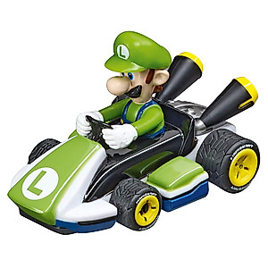 Carrera First Nintendo Mario Kart Slot Car Race Track - Includes 2 Cars: Mario and Luigi and Two-Controllers - Battery-Powered Beginner Set for Kids Ages 3 Years and Up, 20063028