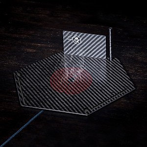Heated Party XL Carbon fiber Cutting Plate + Carbon Card and Short Straw Gift USA Unisex (3 Cards & Straws Pink Print)