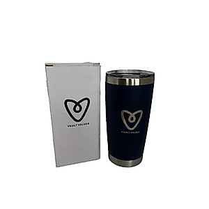 Vault Values 20 oz. Insulated Tumbler. Double Wall. Stainless Steel, Slide Lid with Straw opening COMBO Lid. Available in 5 colors - White, Pink, BLACK, Red, Blue. Hot/Cold. Straw NOT included.