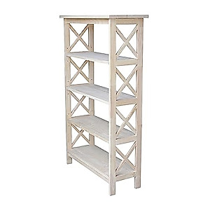 International Concepts 4-Tier X-Sided Bookcase, Unfinished
