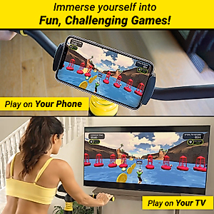 STEALTH GAME CYCLE: Full-Body Workout X-Bike, Gamified Cardio with 5 Free Games, Foldable Magnetic Cycle, Phone Holder + Free Fitness App (Optional Premium Subscription)