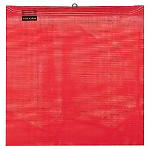 VULCAN Safety Flag with Wire Loop - Bright Red - Vinyl Coated Polyester Construction - 18 Inch x 18 Inch - 4 Pack