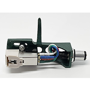 Cartridge, conical Stylus, needle with mounting bolts and Green Headshell for Technics SL-1200, SL-1210, SL-1600, SL-1610, SL-1700, SL-235, SL-23A, SL-B2