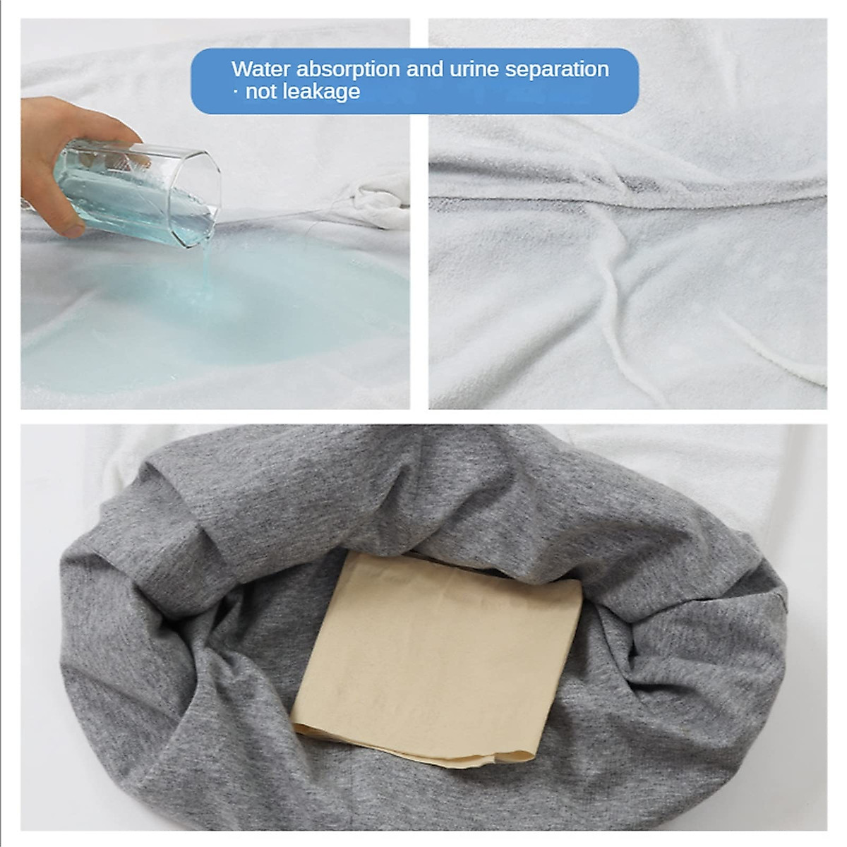 ANPIOX Reusable Adult Diaper Pants Washable Diapers Shorts Incontinence Care Pants Anti-Bed-wetting Impermeable Elderly Long Pants Breathable,C,S