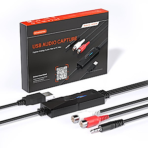 DigitalLife USB 2.0 Audio Capture Card Grabber - Cassette Tapes to Digital MP3 Converter from Stereo RCA/3.5mm Music Interface