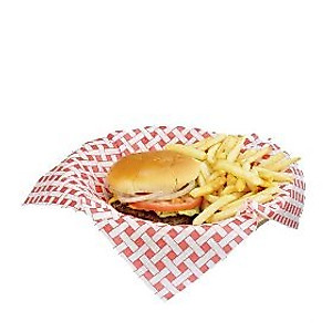 Regency Wraps Bakset Buddies Greaseproof Liners For Bread Baskets and Wrapping Sandwiches, Red/White, 12"x12" (pack of 24)