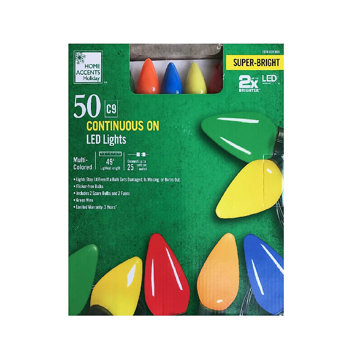 Home Accents Holiday 50 C9 Continuous On LED Light - Multi-Colored (Translucent)