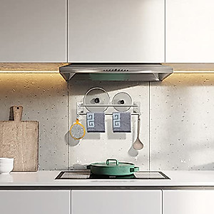 NearMoon Double Towel Bar with Hooks, Bath Accessories Stainless Steel Shower Towel Rack, Towel Rod Holder for Bathroom/Kitchen, Self Adhesive&Wall Mounted Installation (Brushed Nickel, 16 Inch)