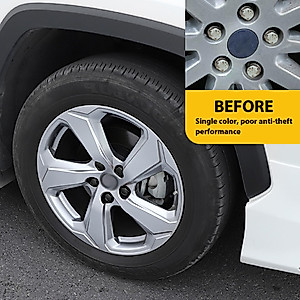 UGSHY 20 PCS Car Hub Protective Cap, 0.75"/19mm Plastic Nylon Anti-Rust Dustproof Tire Screw Cap with Extraction Clip, Anti-Theft Bolt Lug Nut Cover, Universal Decoration Accessories for Cars (Black)