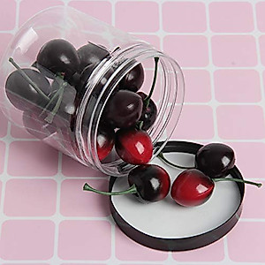 SBYURE 6 Pack 15 oz Round Clear Plastic Jars With Black Lids,Round PET Airtight Containers for Kitchen & Household Food Storage,Dry Goods,Honey,Nuts and More