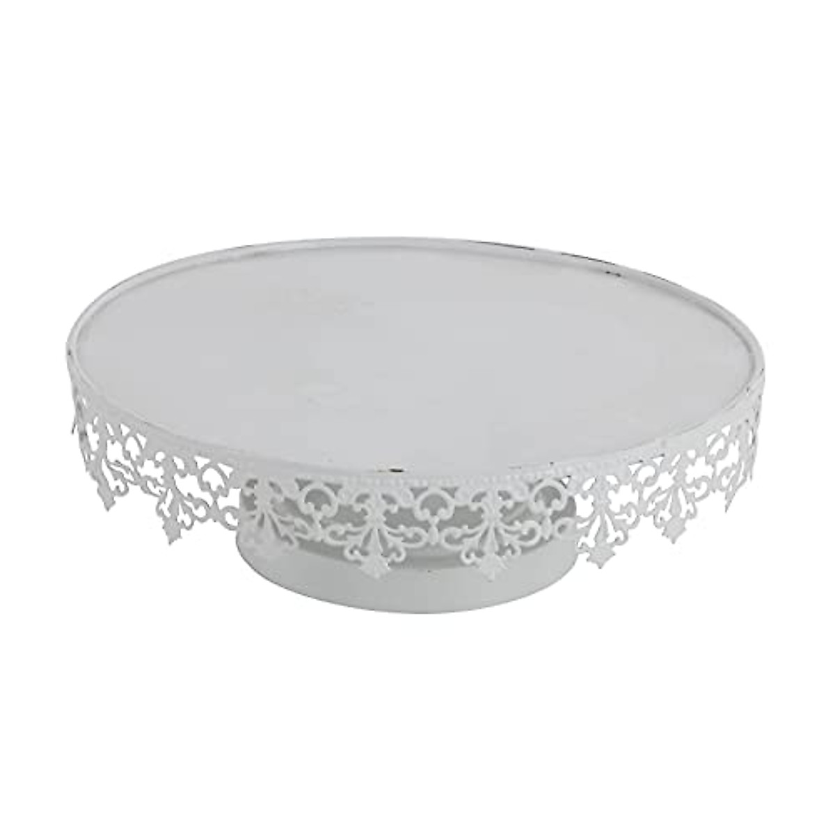 Deco 79 Vintage Metal Round Cake Stand, Set of 3 13", 10", 9"W, White