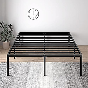 SHA CERLIN Full Size Sturdy Metal Bed Frame, Heavy Duty Platform Bed Frame No Box Spring Needed, Slots for Headboard Attachment, Easy Assembly, Mattress Foundation, No Noise, Non-Slip Design
