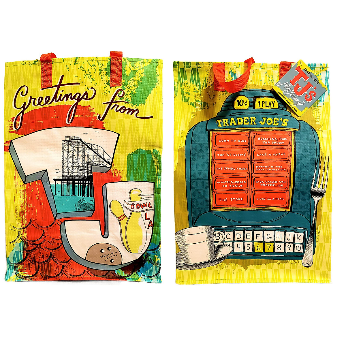 Trader Joe's New Jersey Theme Reusable Shopping Grocery Tote Bag