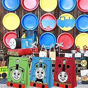 WQT 24 PCS Train Candy Bags Train Party Favors Train Birthday Party Supplies Train Party Gift Goody Treat Bags