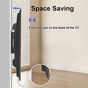 GLWIXY Fixed TV Wall Mount for 14-42" Flat Screen TVs, Small Wall Mount TV Bracket fit 19 24 28 32 35 39 40 inch, VESA Up to 200x200mm 55lbs Max Load, Easy Install Low Profile Monitor Mount Bracket