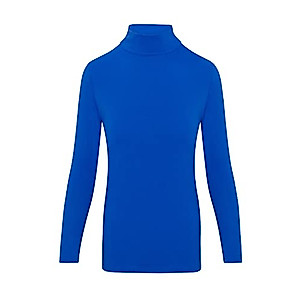 Natural Uniforms Women's Long Sleeve Mock Turtle-Neck T-Shirt Under Scrub (True Royal Blue, X-Large)