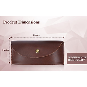 The Antiq Tan Genuine Leather Eyeglasses Case, Premium Quality, Semi-Hard, Magnetic Closure, Unisex
