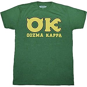 Disney Monsters University OK Oozma Kappa Member Adult Green T-Shirt (Adult Small)