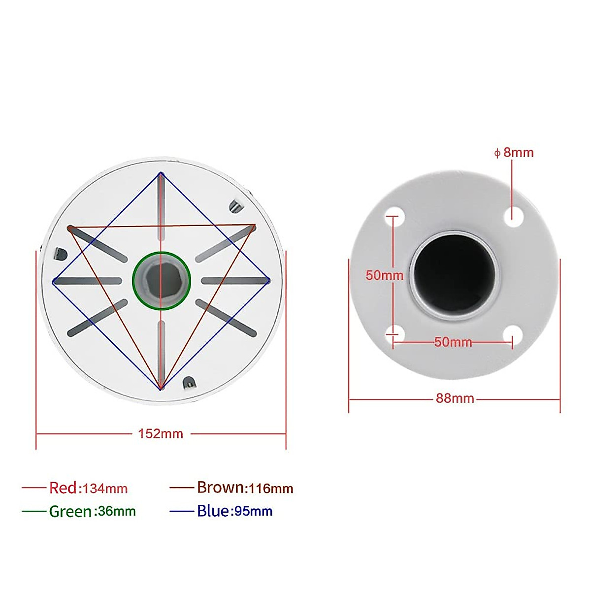 compcctv Security Camera Mount Bracket, Dome Camera Mount Universal Camera Wall Mounting Bracket for CCTV Security Camera/IP Camera, U Type (11.8 inch)