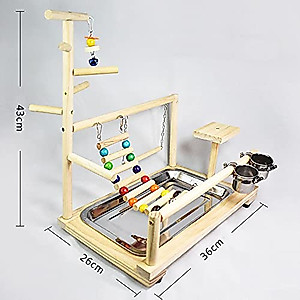 Parrots Playstand, Bird Playground, Bird Parrot Perch Stand, Parrot Climbing Ladder Swing Toy for Small Parakeets, Cockatiels, Finches, Budgie(14.57 * 10.24 * 17.32IN)