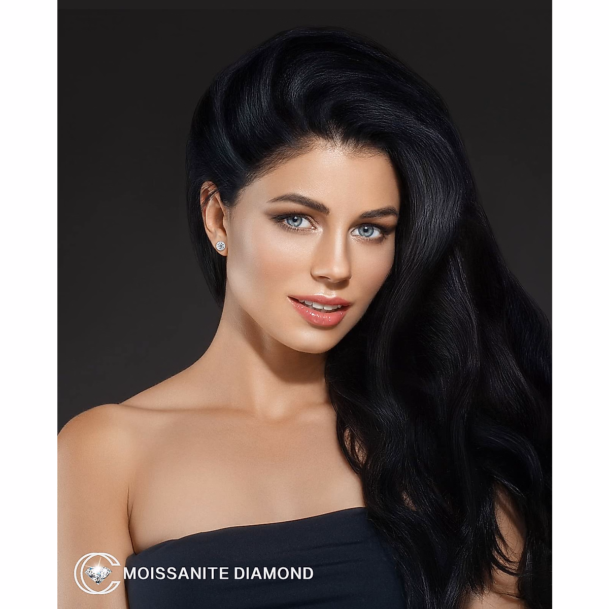 Moissanite Earrings for Men & Women, 0.3/0.5/1ct, VVS1 18k Rose Gold, Lab-Cut, Dazzling Sparkle, Round Bezel GRA Certified Diamond Studs, Hypoallergenic Flat Back Stud Earrings