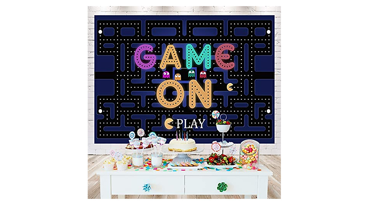 Video Game On Backdrop - Vibrant 7x5ft Gaming Party Photography Background