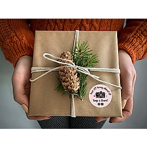 Cute Snap Share with Camera Design Thank You Stickers, Online Retailers Small Business Small Shop Gift Bags Packages Labels Envelopes Stickers, 500 Labels Per Roll