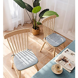 Happiness Decoration Polyester & Cotton Dining Chair Pads with Ties Set of 4 All Seasons Living Room, Office, Kitchen Chair Seat Cushions (Pink), 17.7''Lx16.5''W