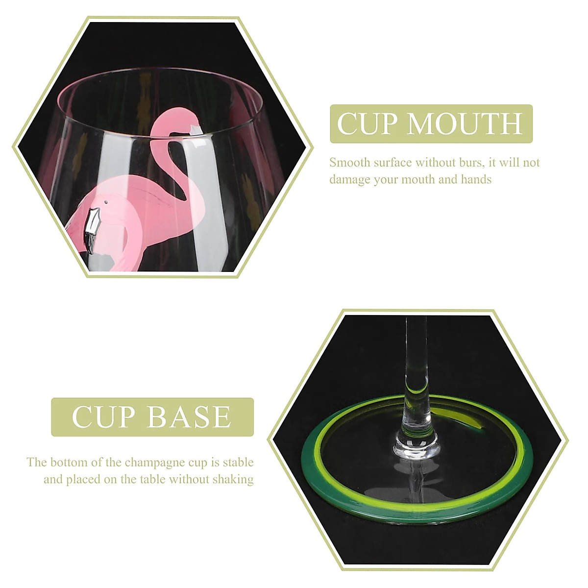 Flamingo Painted Wine Glasses Hand- Painted Wine Cup Glass Drinking Cup Juice Goblets Beverage Milk Shake Glasses Cup Birthday Gift for Friends Sangria Glasses