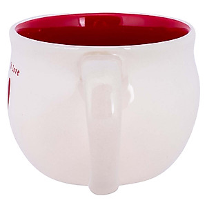 DEMDACO Made With Love Red Heart White 24 ounce Stoneware Decorative Soup Bowl