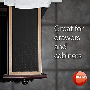 Resilia Premium Under The Sink Mat- Large Universal Size, Cut to Fit Cabinets, Shelf & Drawer Liners, Thick Plastic Diamond Plate Surface, 24 x 48 inches, Black