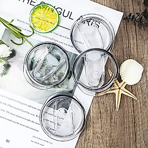 AGH 4PCS Splash Proof Lids & Silicone Bottoms for Sublimation Tumblers 20 oz Skinny Straight, 2.7 Inch Tumbler Replacement Splash Resistant Lids Covers, 2.2 Inch Protective Anti-Slip Rubber Coaster