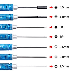 RC Tool Kit - RC Screwdriver(Flat/Phillips/Hex), Screw Kit, Pliers, Wheel Wrench, Tray for RC Car FPVDone Quadcopter Helicopter Boat Compatible with Traxxas, Axial, Redcat, HPI, Losi RC Repair Tools