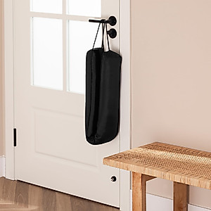 Sunolga 34 Inches Waterproof Under Door Draft Stopper Filled with Glass Beads & Cotton, Removable Machine Washable 2 lb Sound Proof Door Draft Blocker for Door & Window, Black