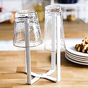 ZOOFOX 2 Pack Bottle Drying Rack, Retractable Kitchen Bag Drying and Storage Holder Stand for Bottles, Cups and Towels, Bag Rack Holder (Black, White)