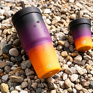 Silipint: Silicone 32oz Straw Tumblers: 2 Pack - Sun Storm - Unbreakable, Flexible, Sustainable, Hot or Cold, Airtight Lid, Travel