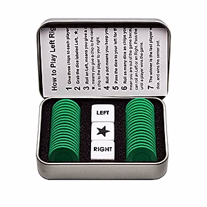 Befantasway Right Left Center Dice Game Set with 3 Dices + 36 Chips (3 Sets -Red+Green+Blue)