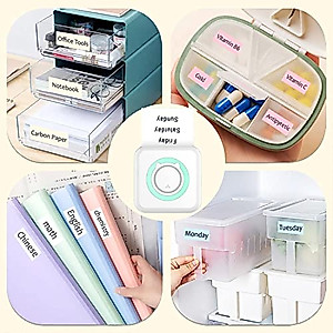 Instaproud - Portable Sticker Printer,Mini Printer Sticker Maker Pocket Thermal Printer,Mini C15 Pocket Thermal Printer,Wireless Bluetooth Photo Printer,for Photos Diaries Memos Study Notes (Blue)
