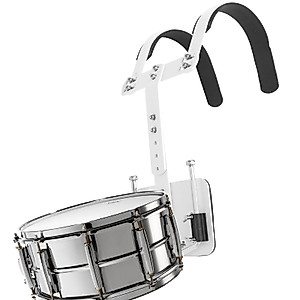 ARTIBETTER Snare Drum Carrier Adjustable Snare Drum Shoulder Strap Harness Backing Frame Percussion Instrument Supplies White