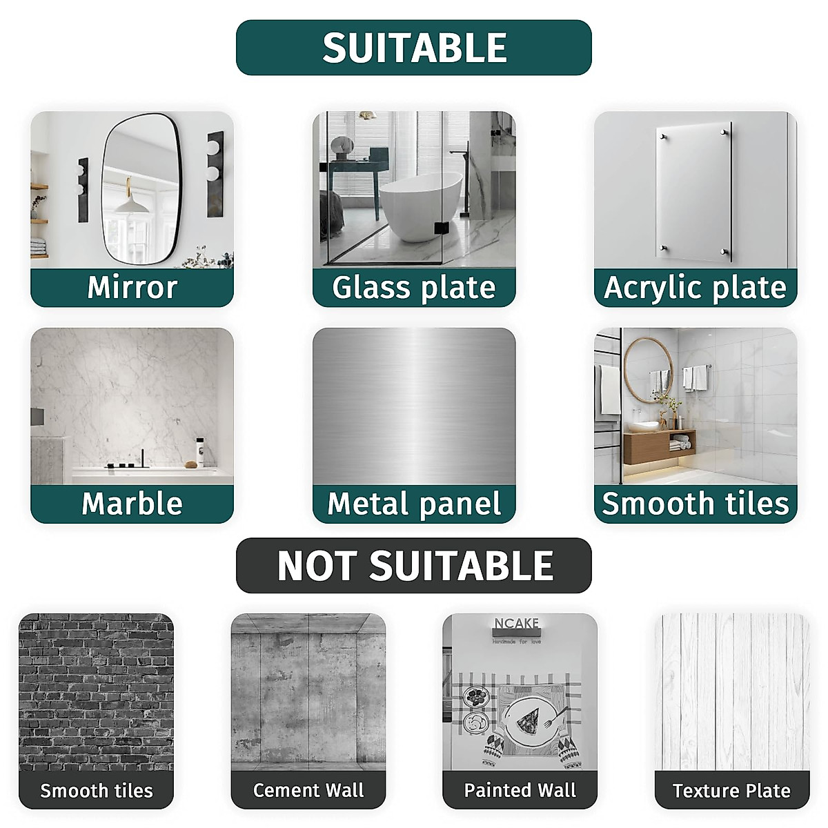 oyenbboi 5 Pack Shower Caddy Adhesive Replacement, Adhesive Shower Hooks, Strong Adhesive Wall Hooks, Waterproof Adhesive Hooks for Shower Rack, No Drilling