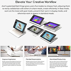 ConceptD 7 Ezel CC715-71-7163 Convertible Creator Laptop, Intel i7-10875H, GeForce RTX 2080 SUPER, 15.6" 4K UHD IPS, PANTONE Validated, 100% Adobe RGB, 32GB DDR4, 2TB NVMe SSD in RAID 0, Wacom EMR Pen