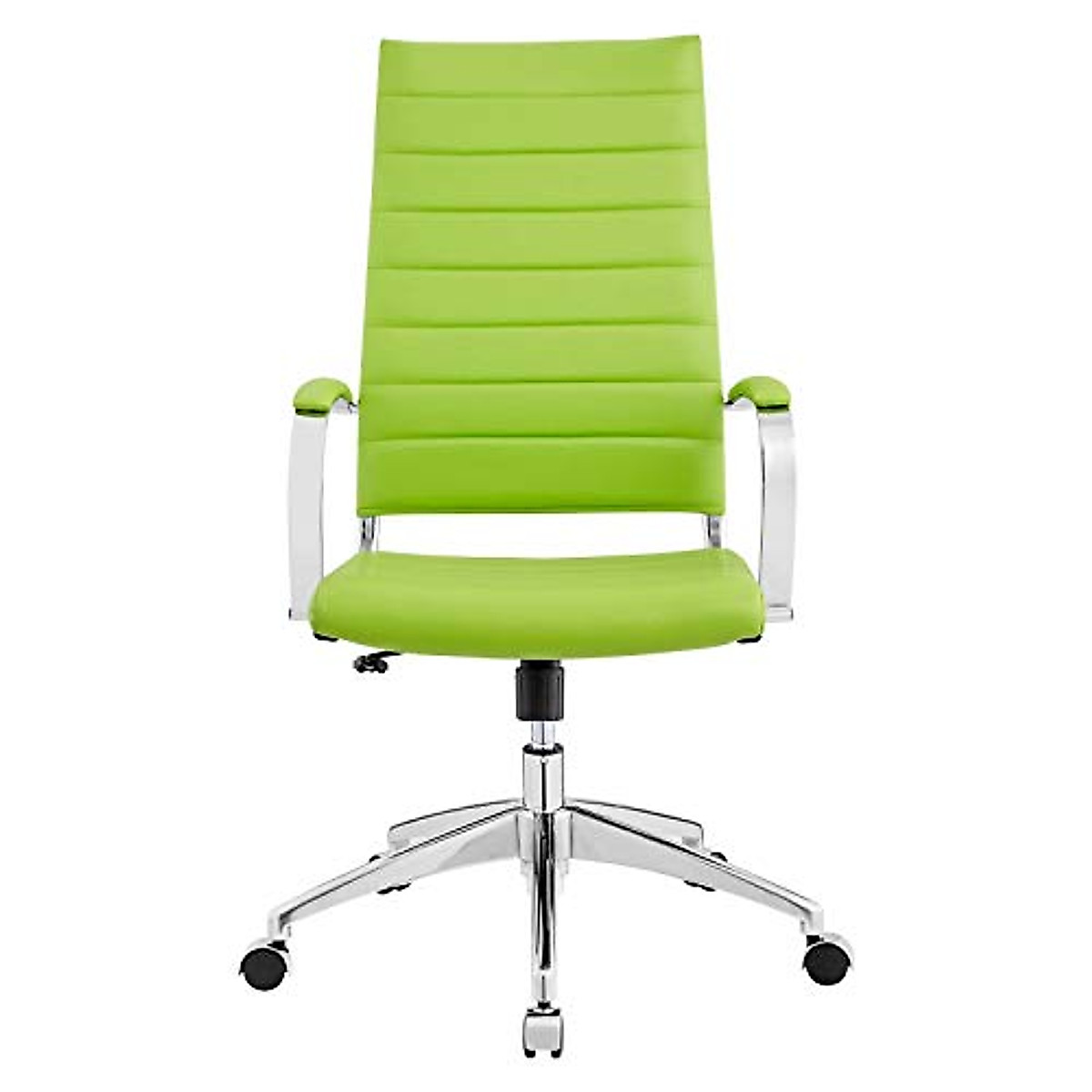 Modway Jive Ribbed High Back Tall Executive Swivel Office Chair With Arms In Bright Green