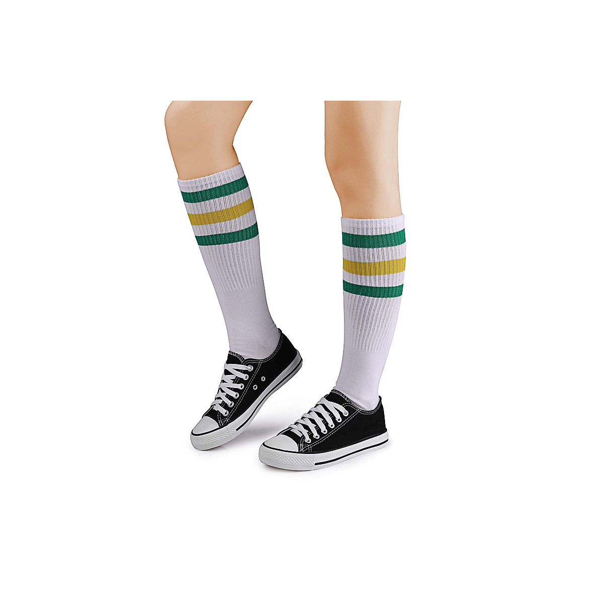 Leotruny 3 Pairs Over the Calf Tube Socks (C01-3pairs Multicoloured)