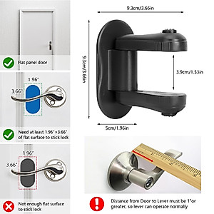 BiSiViO Child Proof Door Lever Lock, 2 Pack Door locks for kids safety, Door knob child proof, Baby proofing, 3M Adhesive, Door handle child proof, Baby Safety Locks for Toddlers (Black)