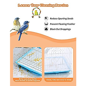 WILLBASIC Bird Cage Cover 2pcs Bird Cage Seed Catcher Nylon Bird Seed Catcher - Bird Cage Accessories for Parakeets with Bird Chewing Hanging Swing Toys