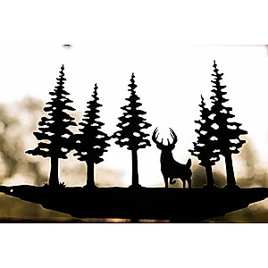 Whitetail Deer Buck Pines | Laser Cut Metal Wall Art Sign for Rustic Home, Cabin, Garage, and Man Cave Decor | BIG GAME STEEL