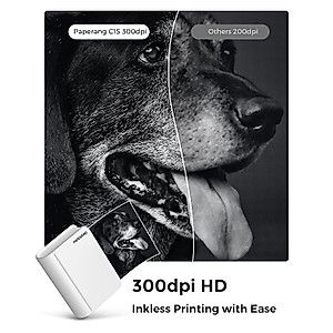 paperang Bluetooth Label Printer, 300 dpi Thermal Label Printer, C1S Portable Pinter Supports 2/3/4-Inch (57/80/110mm) Thermal Printer Supports Shipping Labels, Barcode Labels, Household Labels, etc