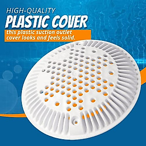 TonGass 8" Bottom Main Pool Drain Cover Replacement for Inground Pools Compatible with Hayward Suction and Dual Suction Outlet WGX1048E